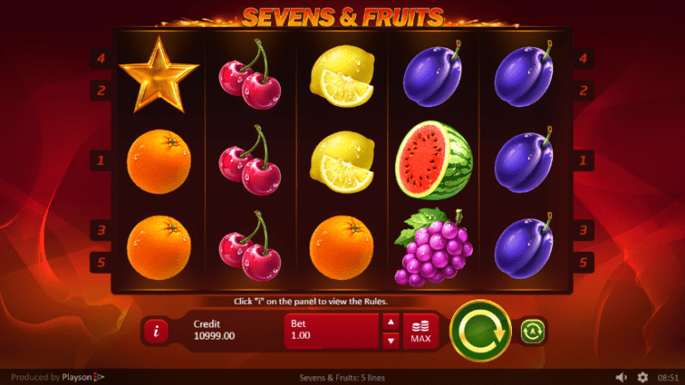 Sevens and Fruits » FreeSlot Online » Click And Play